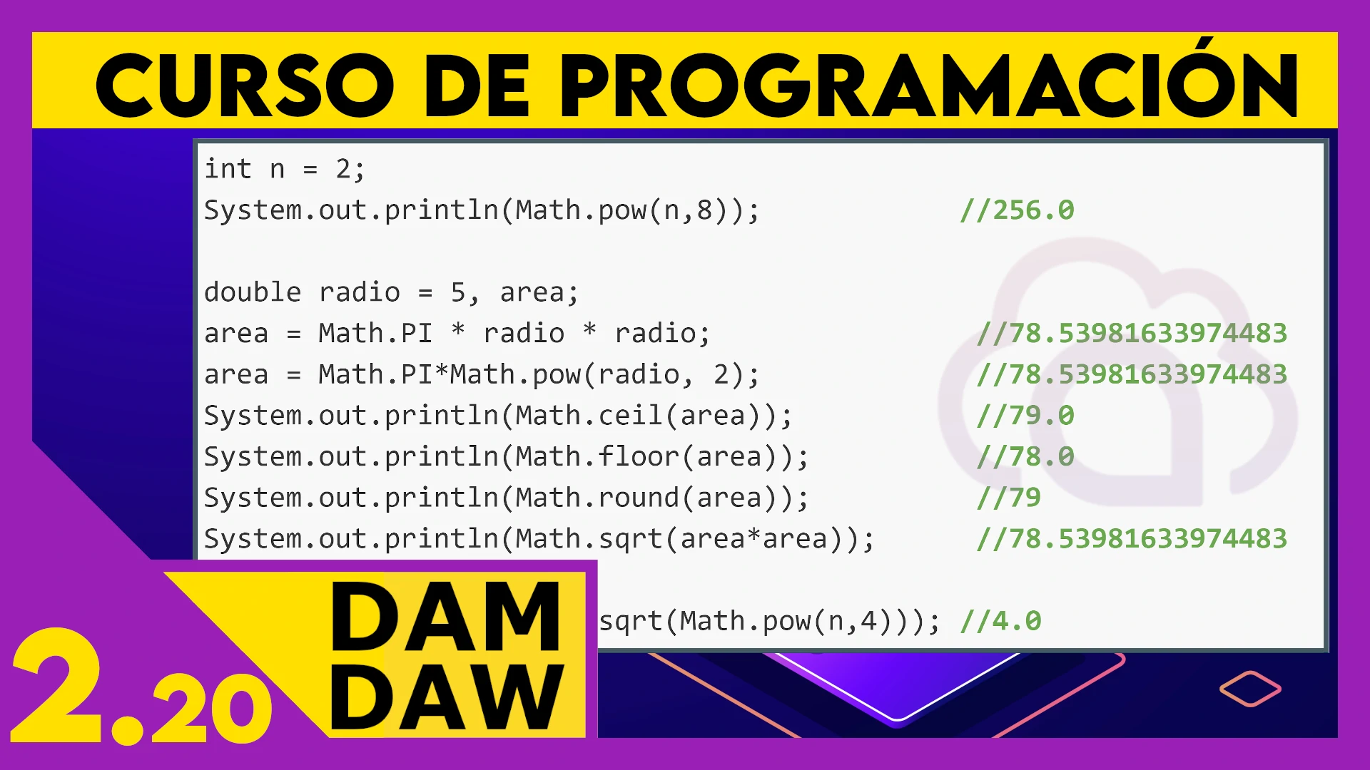 JAVA【DAM - DAW】 2.20 Funciones Clase Math en JAVA