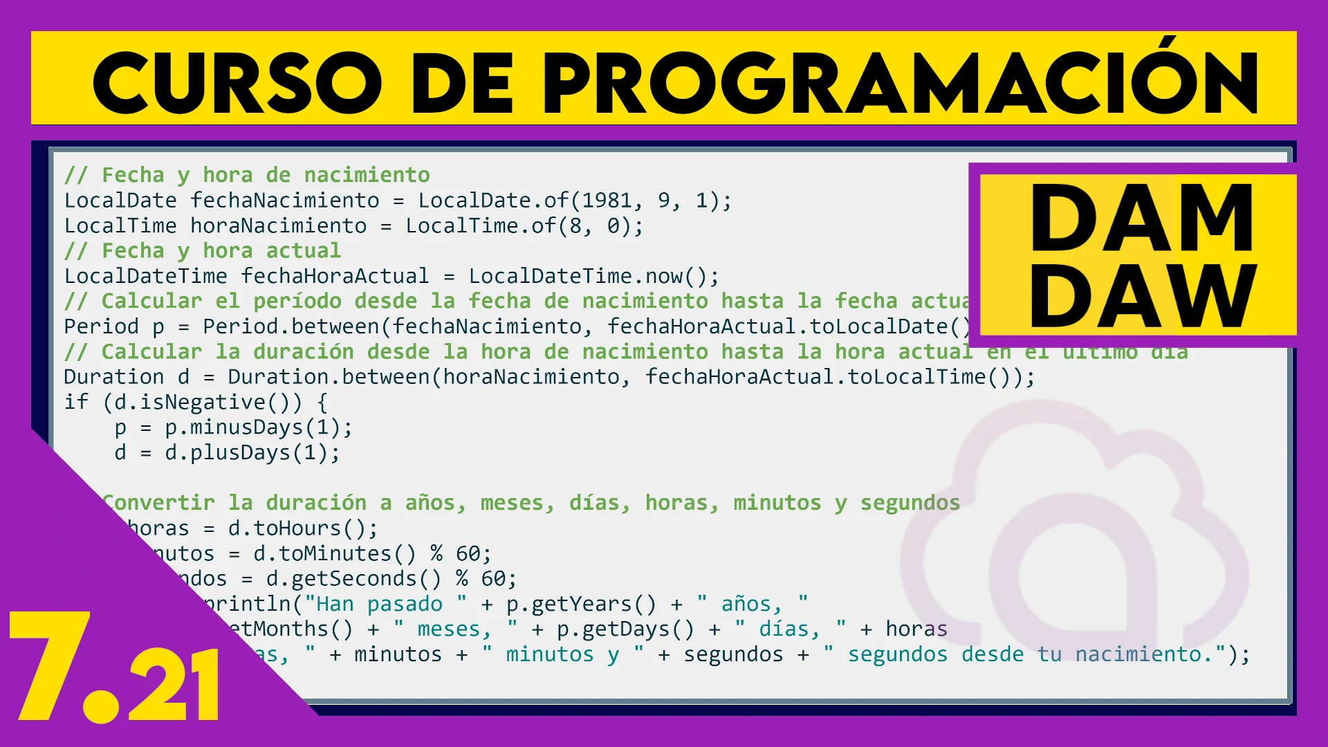 7.21 API de JAVA: Period y Duration - Aula en la nube